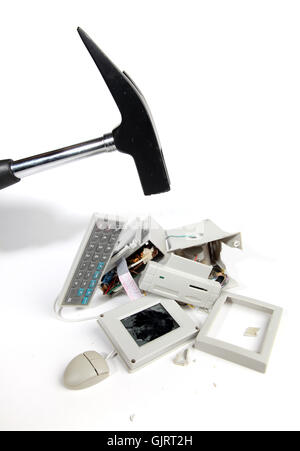 Smashed computer keyboard Stock Photo - Alamy