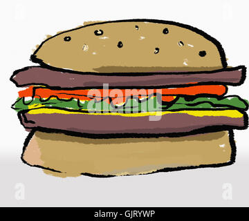 food aliment art illustration greasy grease besmear drawing photo ...