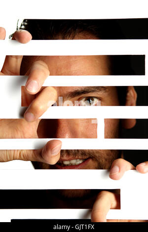 man with grid in the foreground Stock Photo - Alamy