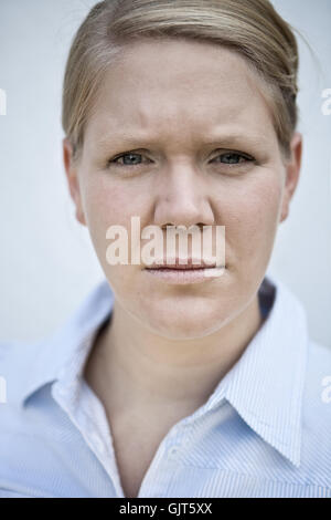 close-up portrait of smiling wonderful girl in Christmas tree wreath ...