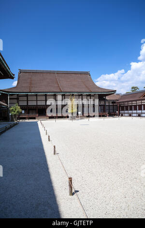Shishinden ceremony main hall with courtyard with grey gravel. Kyoto ...