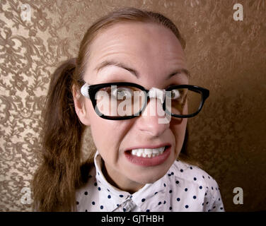 lady female silly loser woman laugh laughs laughing twit giggle smile ...