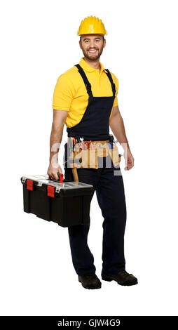 carpenter handyman man blue laugh laughs laughing twit giggle smile ...