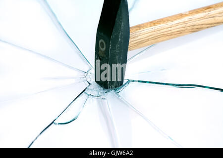 hammer breaking glass Stock Photo - Alamy
