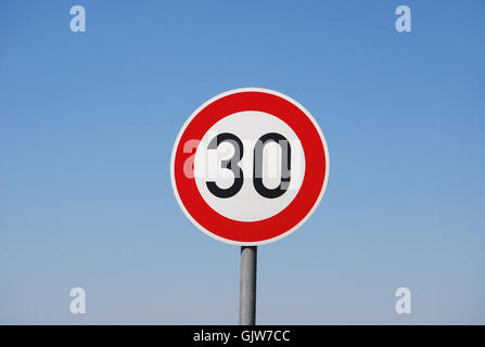 Speed limit sign of a 30 km/h restriction zone Stock Photo: 25815724 ...