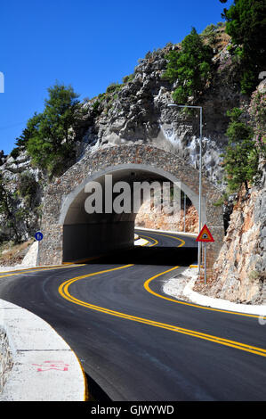 greece tunnel route motorway highway road mountain street crete ...