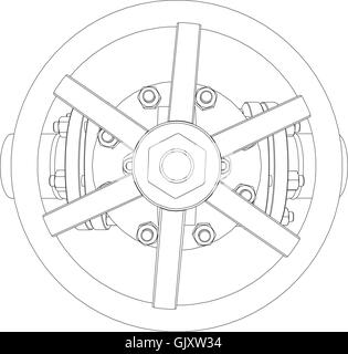 Pipe with valve top view vector illustration Stock Vector Image & Art ...
