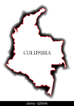 Colombia map. Blank vector map of the country. Borders of Colombia for ...