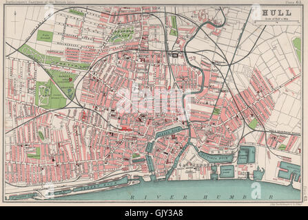 HULL. Vintage town city map plan. Yorkshire, 1939 Stock Photo - Alamy