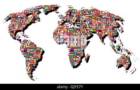 Canada map. gray country map and flag 3d illustration vector Stock ...