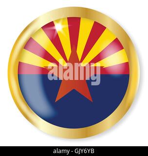 Icon flag of Arizona . Round glossy flag. Vector illustration. EPS 10 ...