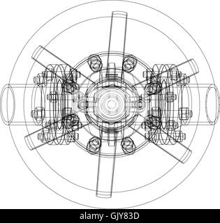 Pipe with valve top view vector illustration Stock Vector Image & Art ...