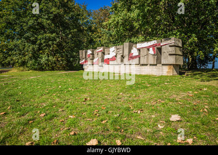 sign before entering the museum and memorial park of westerplatte ...