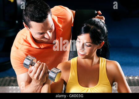 woman coach training train dumb bells dumbbells fitness humans human ...