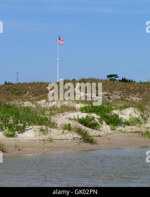 US flag flies at Fort Macon Stock Photo - Alamy