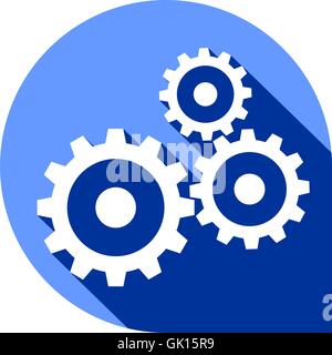 Settings Icon with Gear Symbol. Flat style vector EPS Stock Vector ...