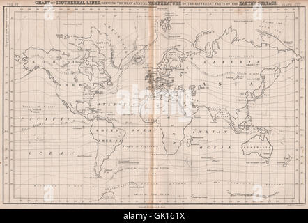 World chart of isothermal lines. Mean annual temperature. GEORGE AIKMAN ...