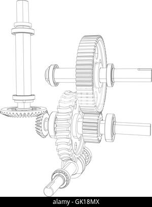 Shaft with gear wheel. Vector Stock Vector Image & Art - Alamy
