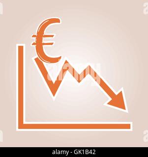 Euro Decrease icon. Decrease Euro symbol Stock Vector Image & Art - Alamy