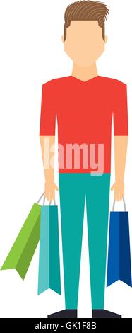 avatar person with shopping bags Stock Vector Image & Art - Alamy