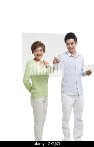 Studio shot couple of high-tech life Stock Photo - Alamy