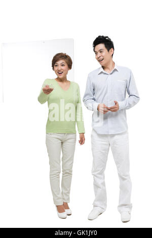 Studio shot couple of high-tech life Stock Photo - Alamy