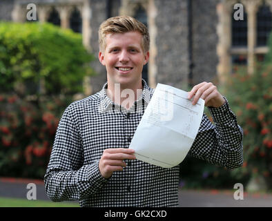 Fred Dimbleby, son of broadcaster David Dimbleby, with his A level ...