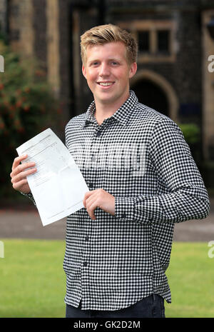 Fred Dimbleby, son of broadcaster David Dimbleby, with his A level ...