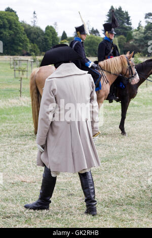 Napoleon Bonaparte reenactor on the battlefield of a Napoleonic war ...