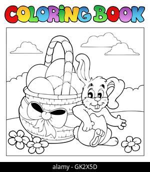 An image of happy easter jumping rabbit in pink Stock Photo - Alamy