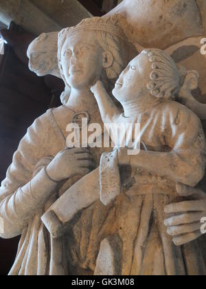 Statue of Lady Constantia de Frecheville and her illegitimate son in St ...