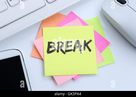 Break work lunch working relax notepaper business concept computer ...