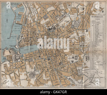 MARSEILLE. Antique town city map. Ancient Massilia. Marseilles. SDUK ...