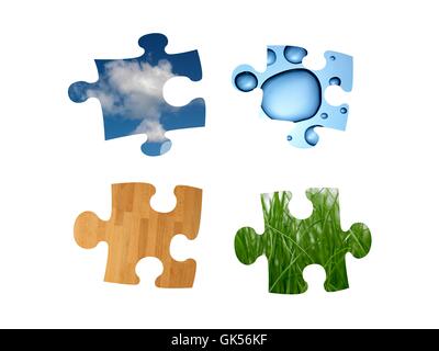 puzzle combined objects macro close up Stock Photo - Alamy