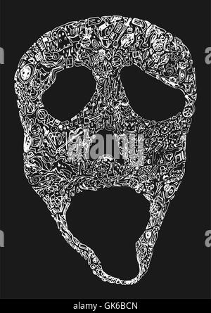 Skull from different icons. Scream symbol. Vector Stock Vector Image ...