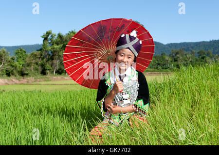 Girls from the Hmong minority in a village near Dong Van in Vietnam ...