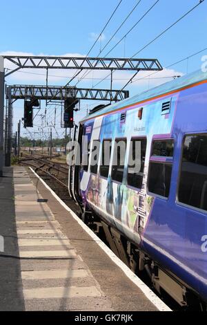 Class 158 DMU departing from New Forres Railway Station in Forres Moray ...