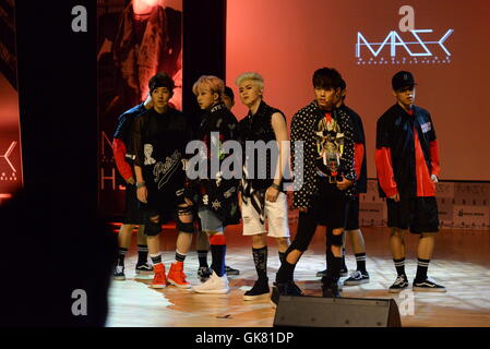 Seoul, Korea. 18th Aug, 2016. MASC hold showcase to promote their first ...