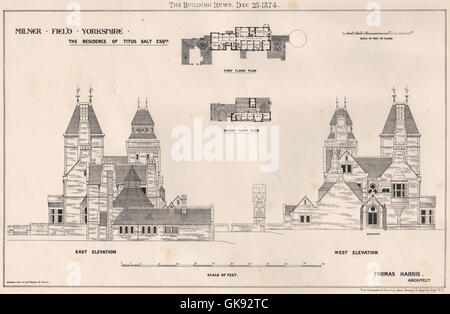 Milner Field, Yorkshire; The residence of Titus Salt; Thomas Harris ...