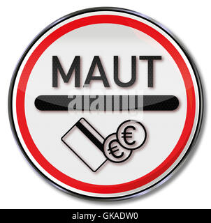 Traffic Sign Toll Road With Euro Symbol Stock Photo - Alamy