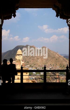 India, Rajasthan, Jaipur, UNESCO World Heritage Site, aerial view of ...
