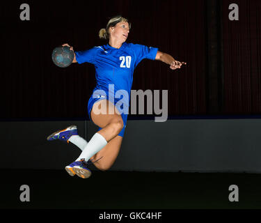 handball in the jump shot Stock Photo - Alamy