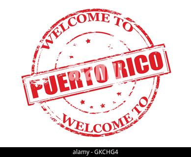 Puerto Rico sign. welcome to Puerto Rico red sticker Stock Vector Image ...