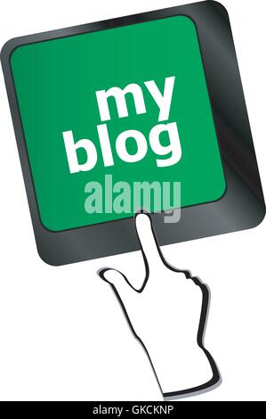 Computer keyboard key with key blog. Keyboard keys icon button Stock ...