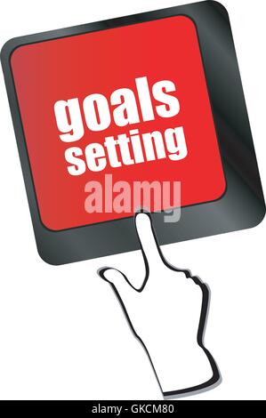 Goals setting button on keyboard with soft focus vector . keyboard keys ...
