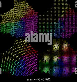 set of Abstract colorful of numbers with place for your text Stock ...