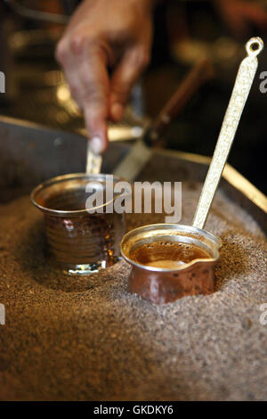 Greek coffee (Kafes Elliniko) served at Cafe Prigipos, Thessaloniki ...