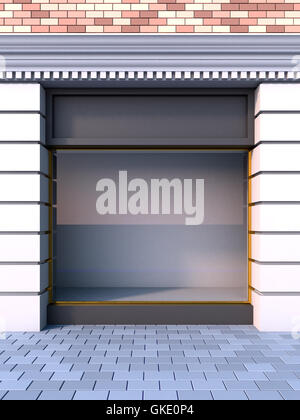 Classical empty storefront with the evening lighting Stock Photo - Alamy
