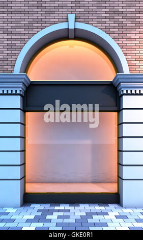 Classical empty storefront with the evening lighting Stock Photo - Alamy