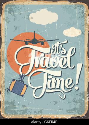Retro metal sign it's travel time Stock Vector Image & Art - Alamy